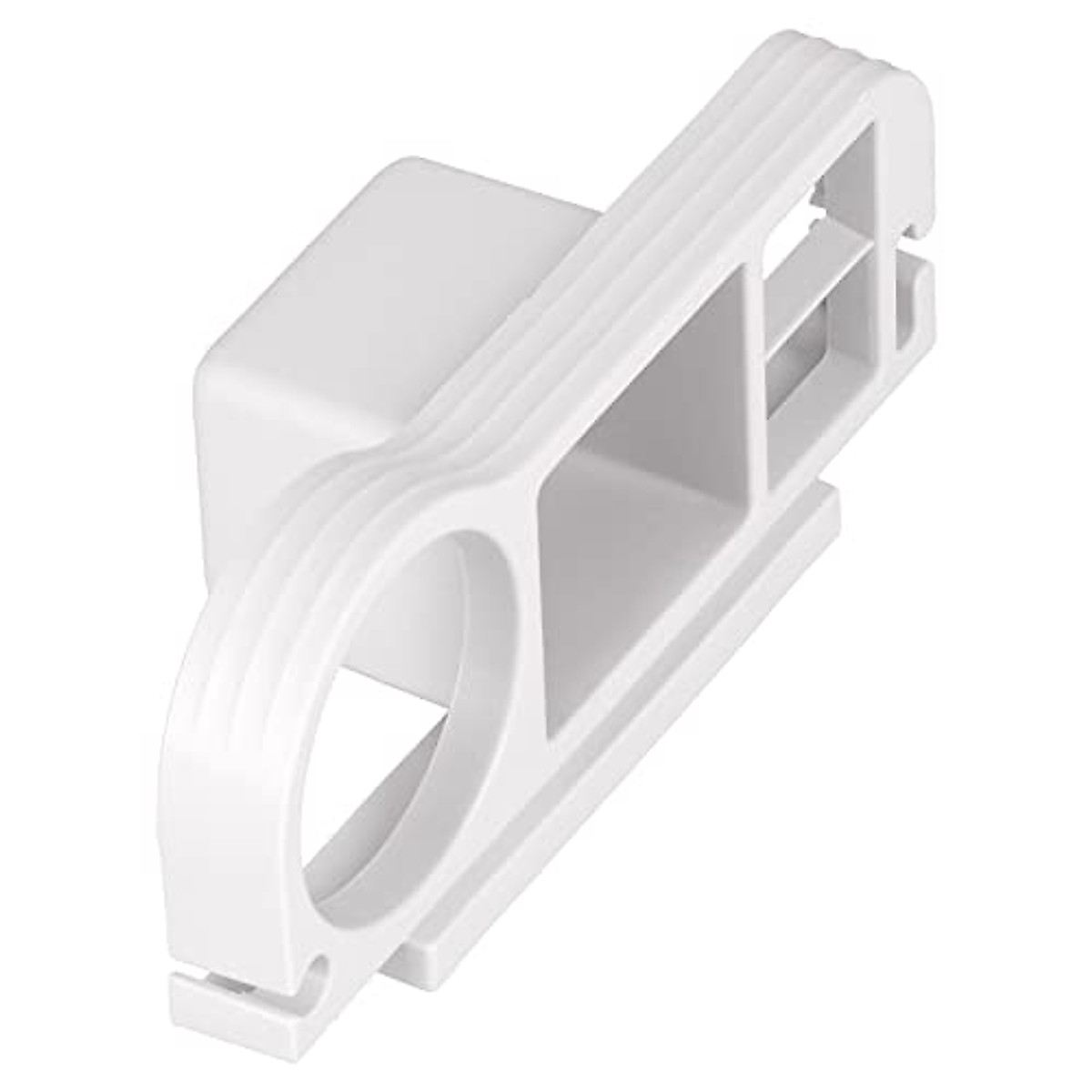 Adhesive Hair Dryer Holder, Wall Mounted No Drilling Plastic Bathroom Blow Drier Storage with Plug Hook, Hair Care Tools Organizer Basket with Cups for Curling Flat Straight Hot Iron(White)