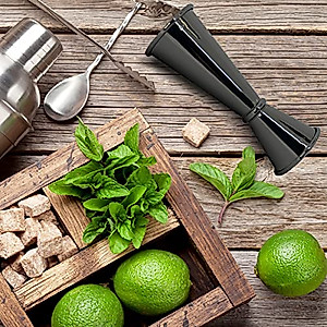 COCKTAIL JIGGER - DOUBLE JIGGER 2 OZ 1 OZ FOR BARTENDING - Food Grade Stainless Steel with Clear Visible Internal Measurements - Ergonomic Design for Effortless Bar Liquor Pouring - Gunmetal Black