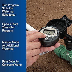 Orbit 57865 Battery-Operated Sprinkler Timer, Black