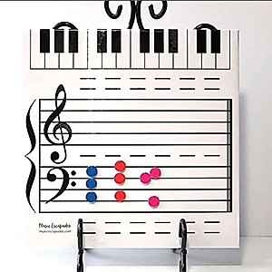 Hztyyier Magnetic Dry Erase Board Note Reading Borad Small Dry Erase Whiteboard for Music Teacher Teaching Piano Teacher