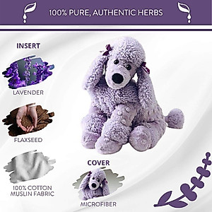 Sonoma Lavender Microwaveable Aromatherapy Stuffed Pillows, Plush Dog, Lavender Scented with Removable Washable Cover (Poodle)