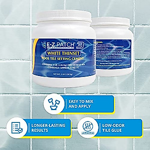 E-Z Patch 3 Thinset Pool Tile Setting Cement - White - 3lbs EZP-132