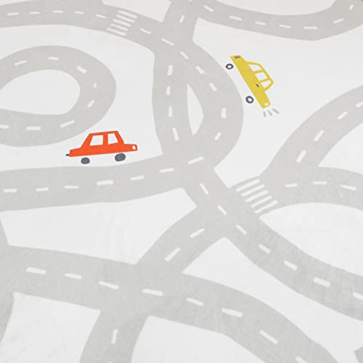 Road Traffic Kids Rug Children Playing with Cars Playmat 3x5 ft,Washable Play Carpet for Kids Playroom,Non-Slip Have Fun Safe Baby Nursery Rug for Toddler Boy? Bedroom Game Room Grey