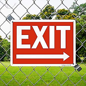"Exit" Sign with Right Arrow by SmartSign | 10" x 14" Plastic
