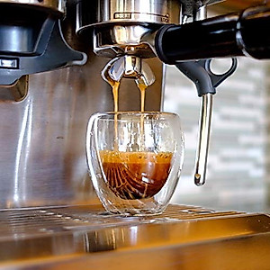 Youngever 3 Pack Espresso Cups, Double Wall Thermo Insulated Espresso Cups, Glass Coffee Cups, 5 Ounce (Tall)