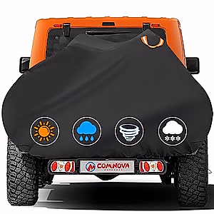 Comnova Bike Cover for Transport 2 Bikes - Outdoor Bike Covers for 2 Bikes on Rear Bike Rack Transport Waterproof & Heavy Duty, 600D Bicycle Rack Covers for 2 Bikes on Car Hitch Travel Storage