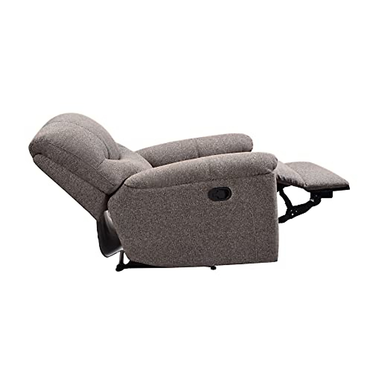 Manual Handel Adjustable Fabric Single Recliners Sofa Padded Seat and Back Chair for Living Room, Bedroom and Home Theater Seating (Brown)