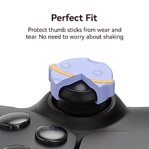 GeekShare Cute Thumb Grip Caps for PlayStation 5 Controller, Thumbsticks Cover Set Compatible with Switch Pro Controller and PS4 PS5 Controller, 4 Pcs - Happy Planet