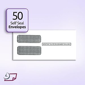 NextDayLabels - 1099-NEC Forms for 2024, 4-Part Tax Forms, Vendor Kit of 50 Laser Forms and 50 Self-Seal Envelopes, Forms Designed for QuickBooks, TFP and Other Accounting Software