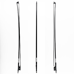 Carbon Fiber Violin Bow 4/4 Size VINGOBOW 100VB 74.5 cm Full 4 4 for Advanced Student Straight Parisian Eyes Ebony Frog Unbleached Mongolian Black Horse Hair Powerful and Wild Tone Smooth Screw