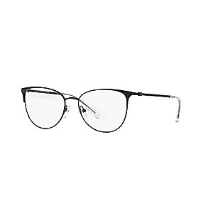 A|X ARMANI EXCHANGE Women's AX1034 Cat Eye Prescription Eyeglass Frames, Black/Demo Lens, 52 mm