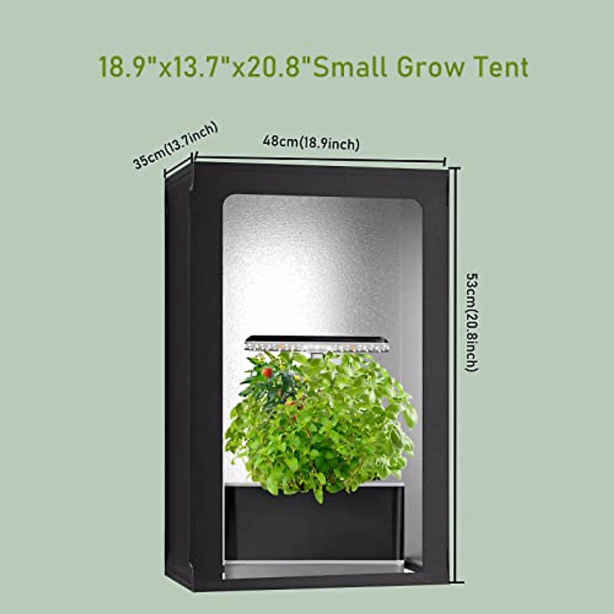 Reetsing Small Grow Tent for Aerogarden,Hydroponics Growing System Indoor Grow Tent,18.9"x13.7"x20.8"High Reflective Mylar for Hydroponics Indoor Plant