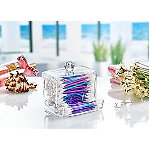 Boxup Canister Set Organizer with Bathroom Jars Canisters for Cotton Ball Swab Pad Storage Dispenzer Set of 3