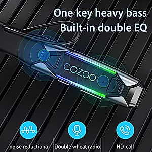 RGB Sport Bluetooth Earbuds,E-Sports Wireless Headset Neckband V5.1 Bluetooth Earphones in-Ear with Waterproof Built-in Dual Mic EQ,20 Hours of Listen Time,Sweat Resistant,Acc/ENC Dual Audio Decoding