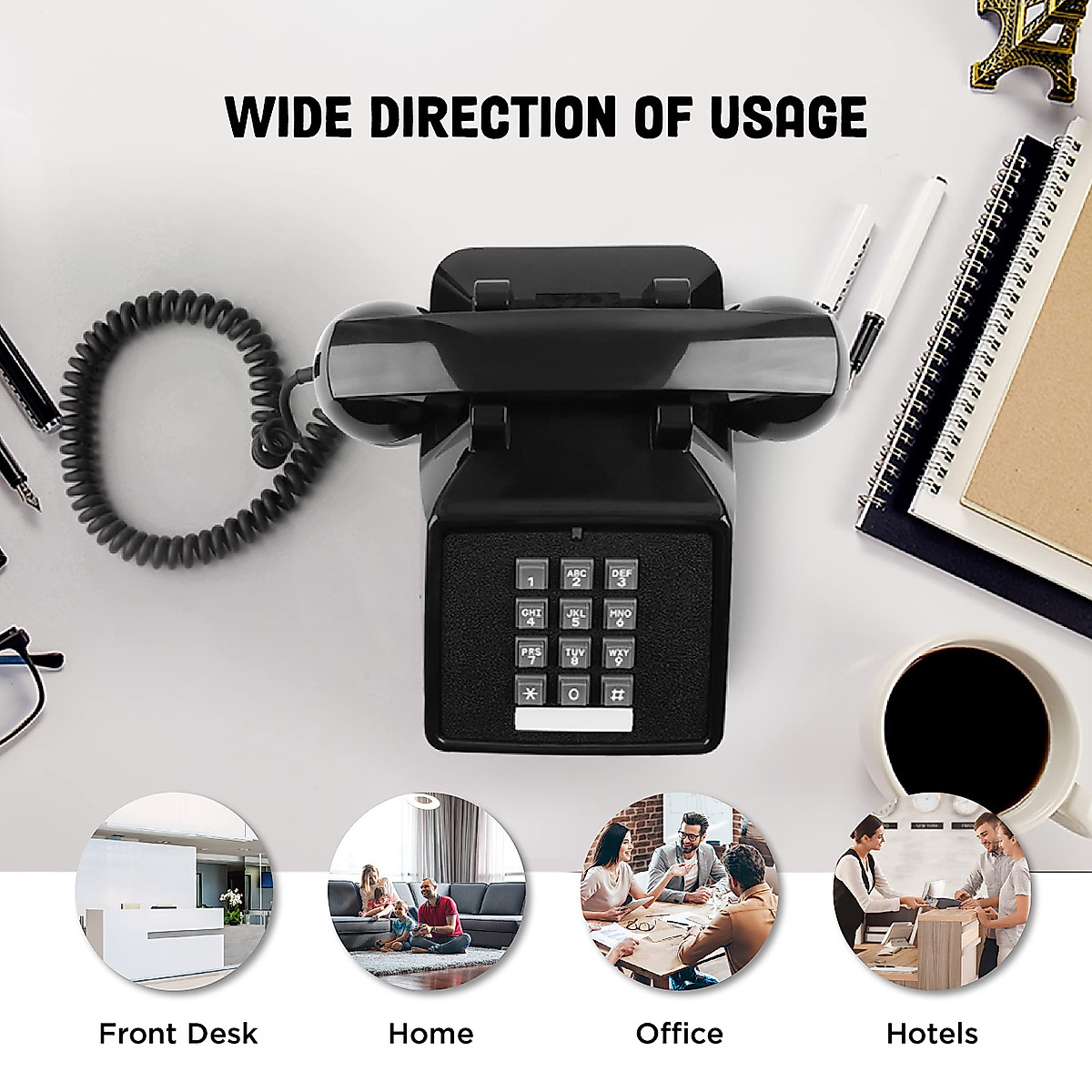 Dododuck Vintage Corded Phone for Seniors - Extra Loud Ringer