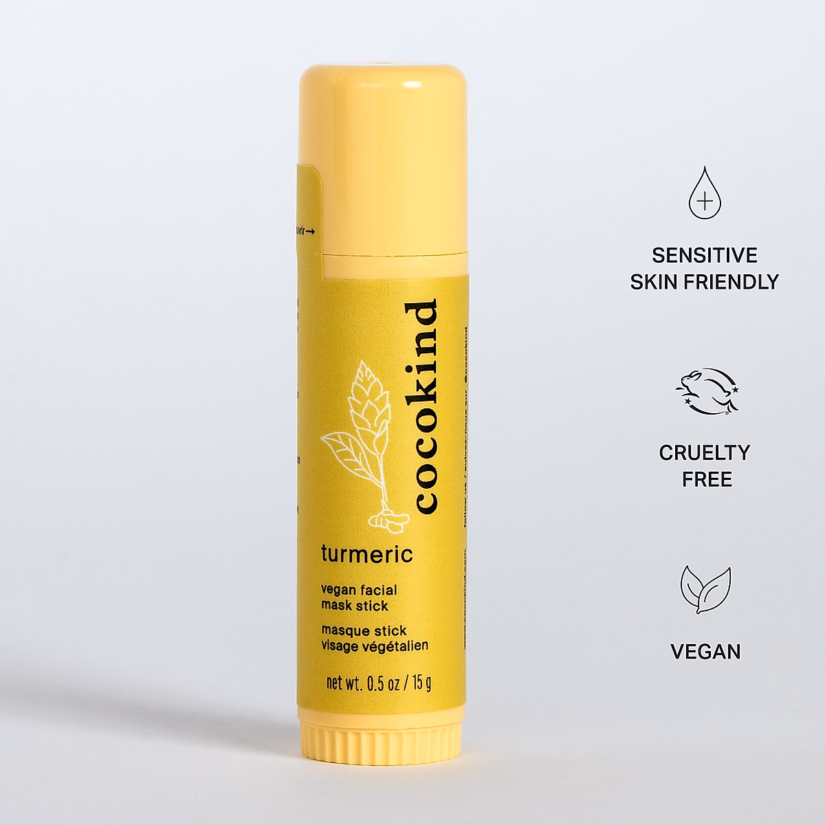 Cocokind Turmeric Mask Stick, Spot Treatment with Organic Turmeric, Tea Tree Oil, and Ginger Root, For Dark Spots and Acne