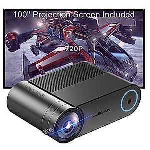 Shenboxun Mini LED LCD Projector Full Color Max 130'' Mini Portable 1080P Home Cinema Theater Multimedia Projector Support HD PC USB HDMI AV VGA for Video Movie Child Games Entertainment