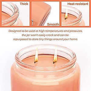 Decorlife 2-Pack Large Fresh Cut Roses Scented Candle Jars with 2 Wicks, 22 oz Each, Long-Lasting for 110 Hours