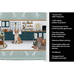 Caroline's Treasures WDK5863KTWL Fawn Boston Terrier in The Kitchen Kitchen Towel Dish Cloths Guest Hand Towel Decorative Bathroom Towel for Face,Tea, Dishcloth, Kitchen and Bath