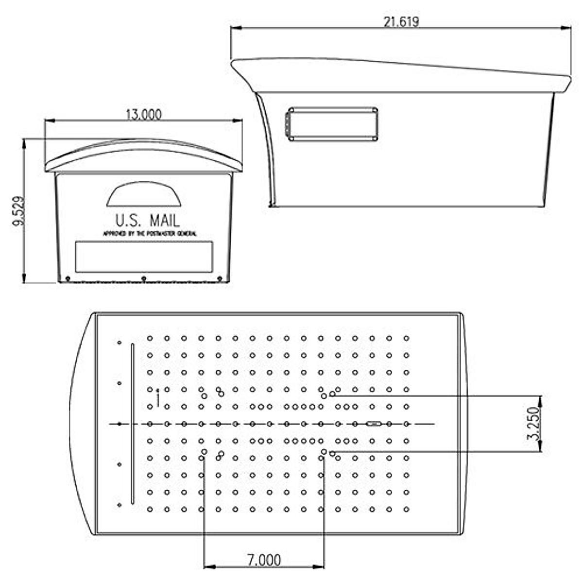 Gibraltar Mailboxes Mailsafe Large Capacity Rust-Proof Plastic Black, Post-Mount Mailbox, RSKB0000