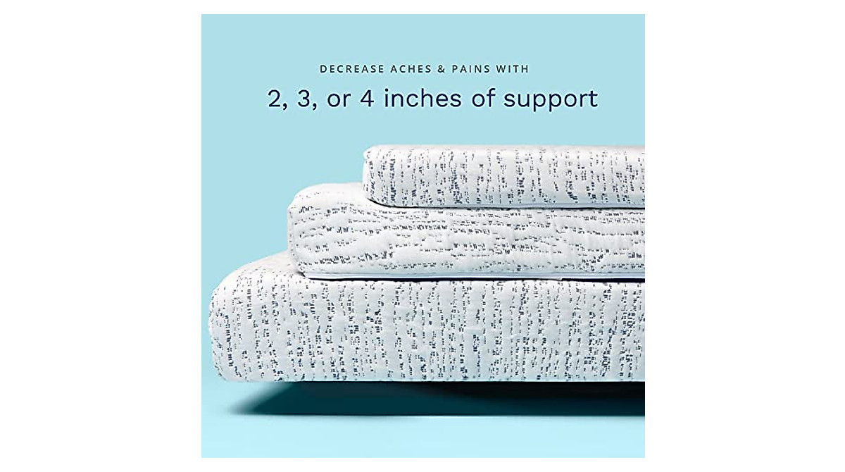 ViscoSoft 3 Inch Memory Foam Mattress Topper Queen - Support & Cool Sleep