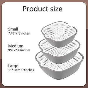 Washing Vegetable Baskets in The Kitchen Fruit Baskets Multi-layer Stackable Vegetable Sinks, Strainer and Washing Fruits and Vegetables Kitchen Colander Set