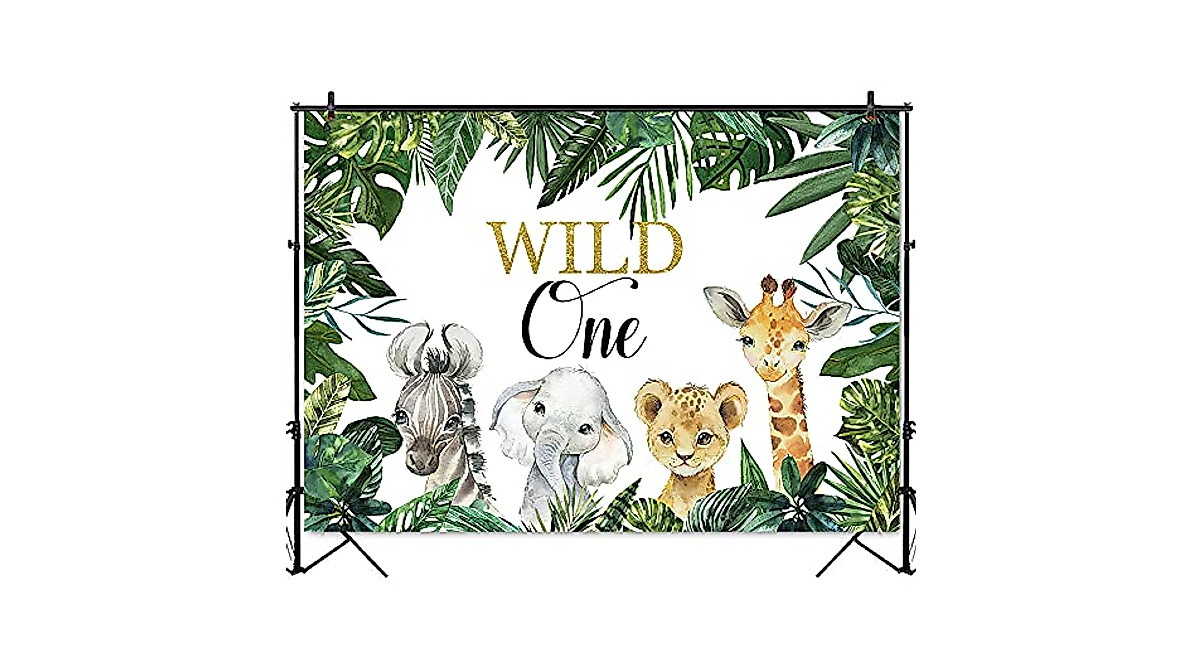 Safari Wild One Backdrop: Jungle 1st Birthday Party Decor