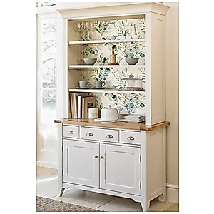 HAOKHOME 93042 Peel and Stick Wallpaper Green/White Eucalyptus Leaf Floral Wall Mural Home Nursery Boho Decor 17.7in x 9.8ft