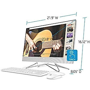 HP 23.8" Touchscreen IPS FHD WLED backlit All-in-One Desktop, AMD Ryzen 3 3250U, 8GB DDR4, 1TB 7200RPM HDD + 256GB PCIe NVMe SSD, Optical Drives, WiFi, Bluetooth, Camera, Media Card Reader, Windows 10