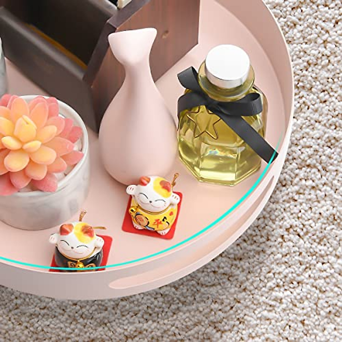 JYL HOME Lazy Susan Rotating Organizer Turntable for Cabinet, 12-Inch, Pink