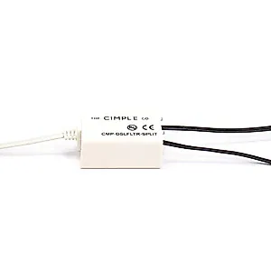 THE CIMPLE CO 2 Wire, 1 Line DSL Filter, with Built in Splitter - for Removing Noise and Other Problems from DSL Related Phone Lines