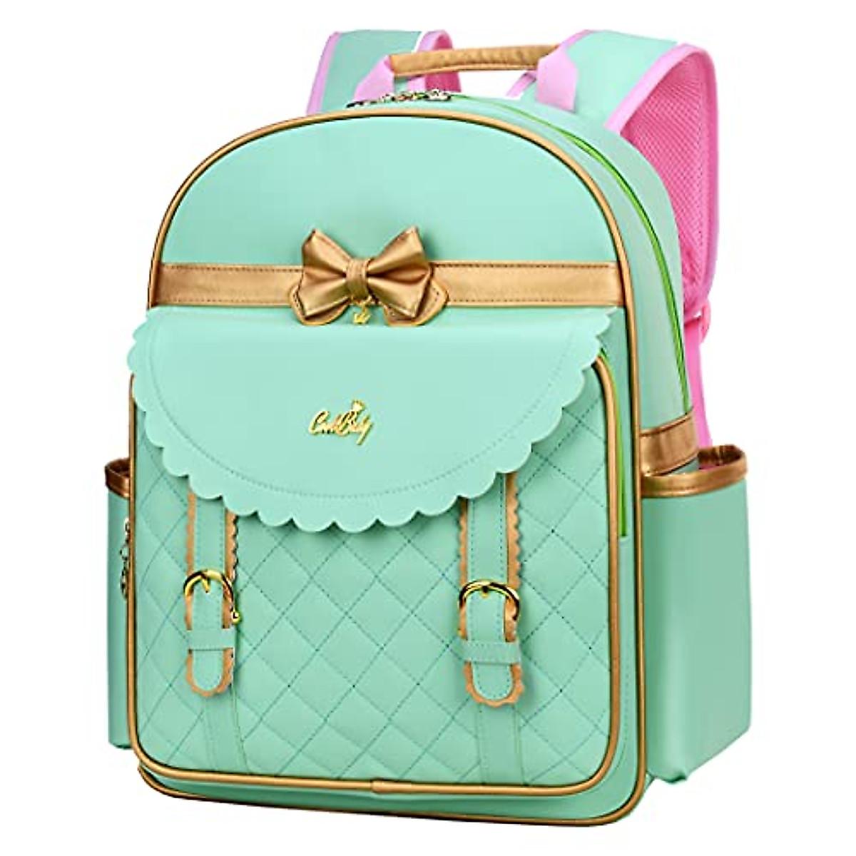 Children Princess Waterproof PU Backpack for Elementary School Girls