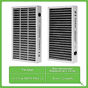 Hichoryer F1 Filter Allergen Reduction+Odor Removal, Replacement Filter Compatible with Filtrete C01 T02 Room Air Purifier FAP-C01-F1 and FAP-T02-F1,2 Pack