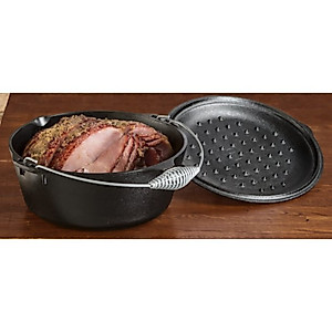 Cast Iron 12" / 8 Quart Seasoned Camp Dutch Oven - Pre-Seasoned Cast Iron Pot with Lid for Cooking and Baking Outdoor, Indoor, Camping - Dutch Ovens