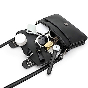 LUI SUI Women Gothic Skull Cross body Purse Bags Skull Rivet Shoulder Bag Purse