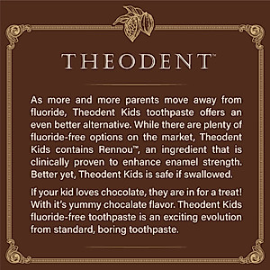 Theodent Fluoride-Free, Natural, Kids Toothpaste, Chocolate Chip Flavored (3.4 Ounces, 96.4 Grams)
