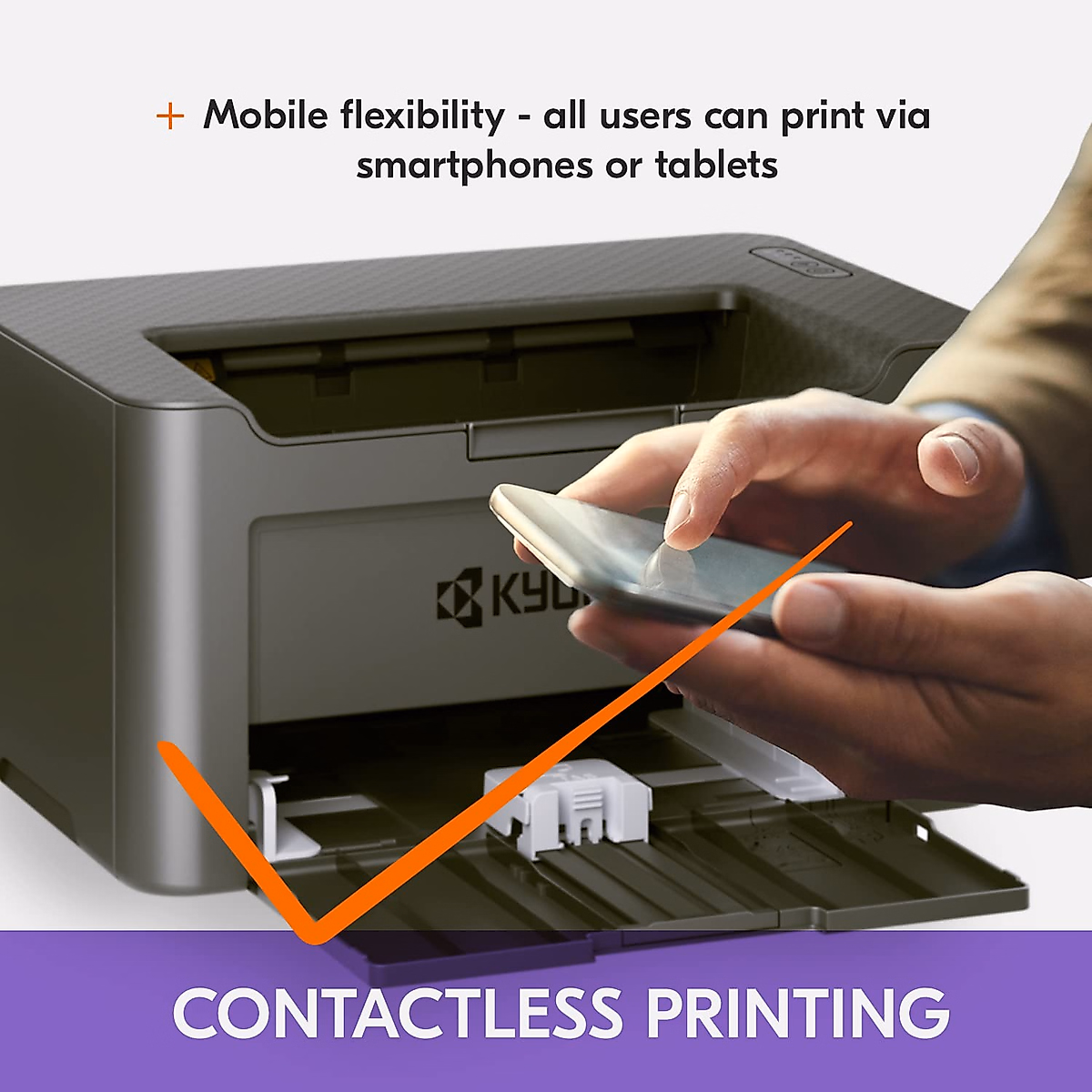 Kyocera PA2000w Monochrome Laser Printer, 21 ppm, Standard Wireless & USB 2.0, 600dpi, LED Display, 150 Sheet Paper Capacity & Output Tray up to 50 Sheets, and 32MB Memory