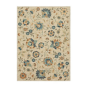 Mohawk Home Soho Crewel Floral Spice Printed Area Rug, 5'x7', Beige