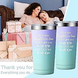 Fufendio Daughter in Law Gift Ideas - Christmas, Mothers Day Gifts for Daughter in Law from Mother in Law - Daughter in Law Tumbler Mug Cup 20oz