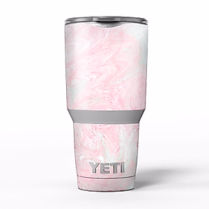 Design Skinz Pink and Teal Slate Marble Surface - Skin Decal Vinyl Wrap Kit Compatible with The Yeti Rambler Cooler Tumbler Cups