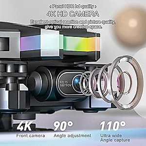 A3 Drone with Dual 4K HD Camera, WIFI FPV Real-Time Transmission, Auto Return, Follow Me, Headless Mode, 3D Flips, Remote Controller Video Extended with Backpack & Accessories Kit