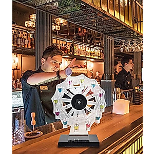 YTCYKJ LED Neon Champagne Wine Acrylic Cup Holder, Ferris Wheel Shape, Rechargeable Cocktail Shelve, Colorful Light,Liquor Bottle Display Rack for Party Club, KTV, Bar,Birthday, Wedding, Anniversary
