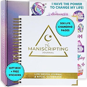 Maniscripting Journal: 90 day journal, guided prompts, daily planner, manifestation journal, gratitude, mindfulness, self love, happiness, wealth, weekly habit tracker, journal for women, undated.