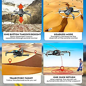 NEW Drone Pro Obstacle Avoidance GPS Drone with 4K EIS Camera for Adults Beginner Professional Foldable FPV RC Quadcopter with Brushless Motor, Auto Return Home, Selfie, Follow Me, Waypoints Fly , Circle Fly, Auto Hover, Headless Mode with Carrycase (GD93