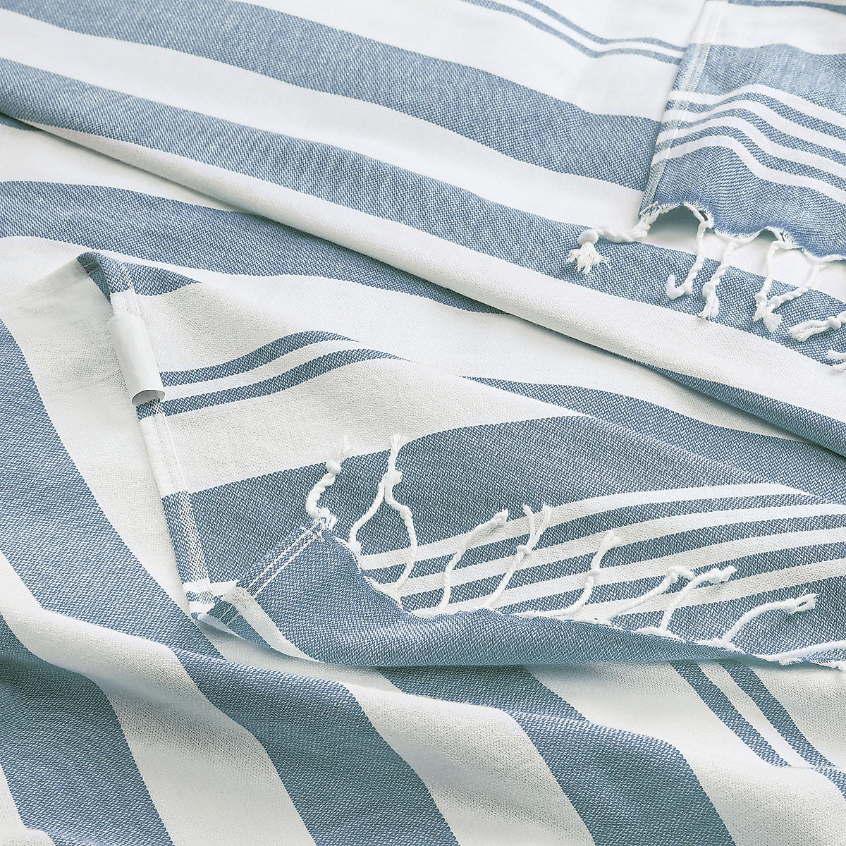 Utopia Towels - 4 Pack Turkish Beach Towel (40 x 72 Inches) - 100% Cotton Oversized Sand Free Lightweight Quick-Dry Turkish Towel, Prewashed for Soft Feel, Large Peshtemal Towel (Denim Blue)