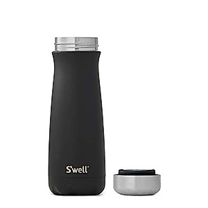 S'well Stainless Steel Traveler-20 Fl Oz-Onyx Triple-Layered Vacuum-Insulated Travel Mug Keeps Coffee, Tea and Drinks Cold for 36 Hours and Hot for 15-BPA-Free Water Bottle, 20 oz