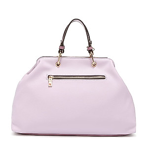 Nicole Lee Cornelia Floral Diamond Embroidered Satchel, Flower Handbag with Optional Crossbody Strap, 3 Compartments (Lavender)