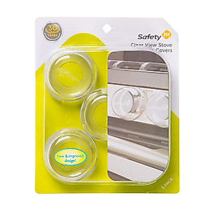Child Proof Clear View Stove Knob Covers (Set of 5) - 2 Pack