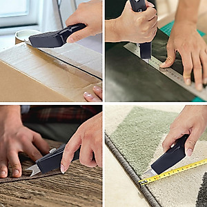 Inwell Tradesman Pro Utility Knife | 40 Degree Angle Designed | Retractable Razor Blade Set | Box Cutter | Includes 6pcs SK5 Blades | Best for Carpet Installation, Window Repair, Roofing and More