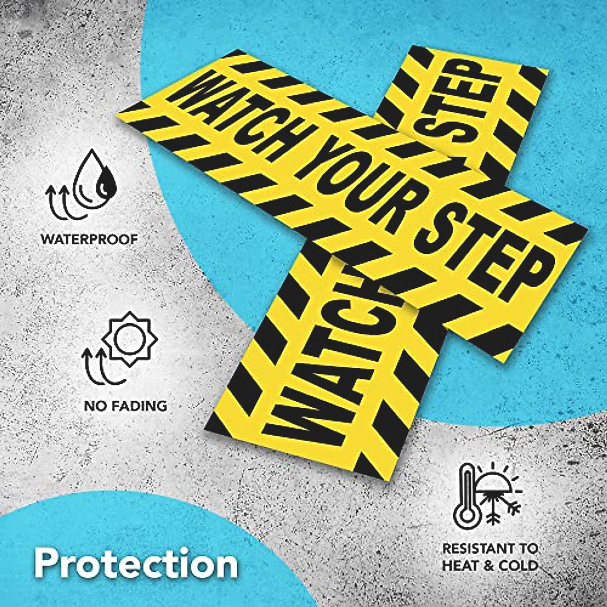 2 PC Watch Your Step - 10x3 Watch Your Step Floor Sticker - Watch Your Step Sticker - Caution Stickers - Watch Your Step Sign for Floor Outdoor/Indoor